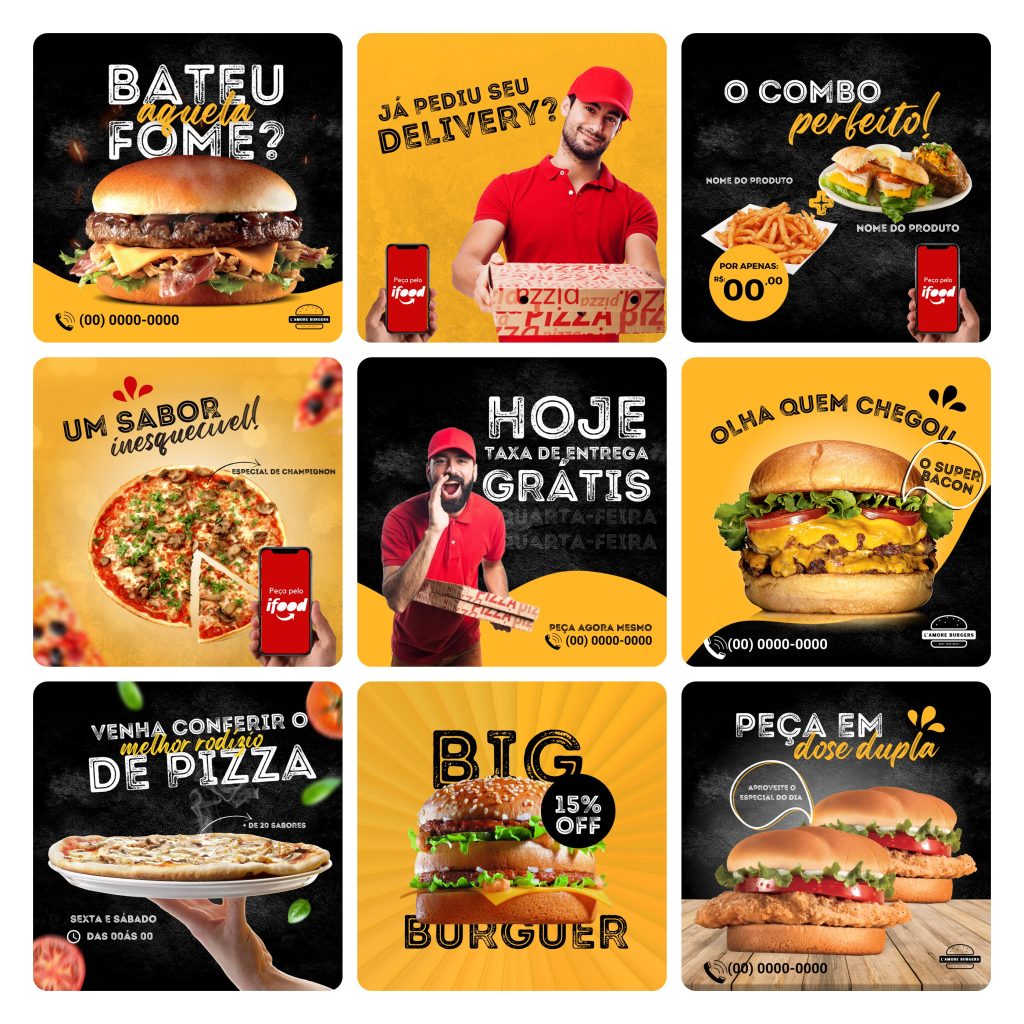 Pack Canva Fast Food 30 Modelos Editáveis+ Bônus • DMK Studio