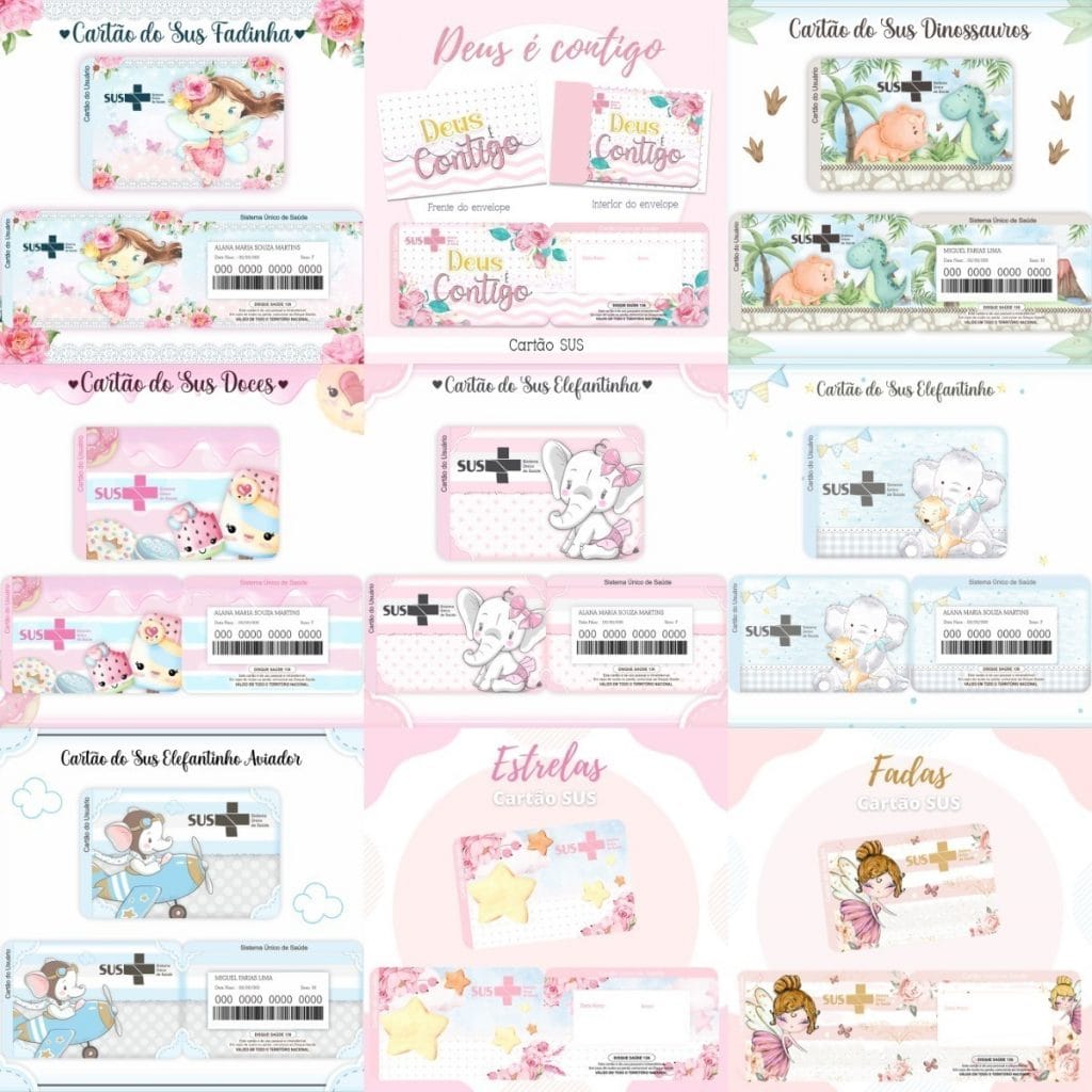 Cartão Do Sus Personalizado 119 Estampas Em Png • DMK Studio