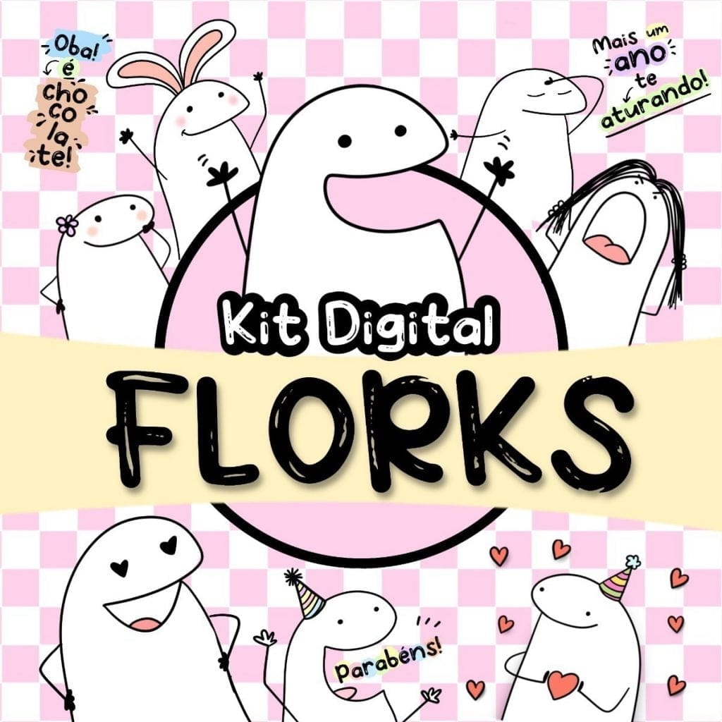 Florks Memes Kit Digital Signos Frases Ilustrações Caixa Tag • DMK Studio