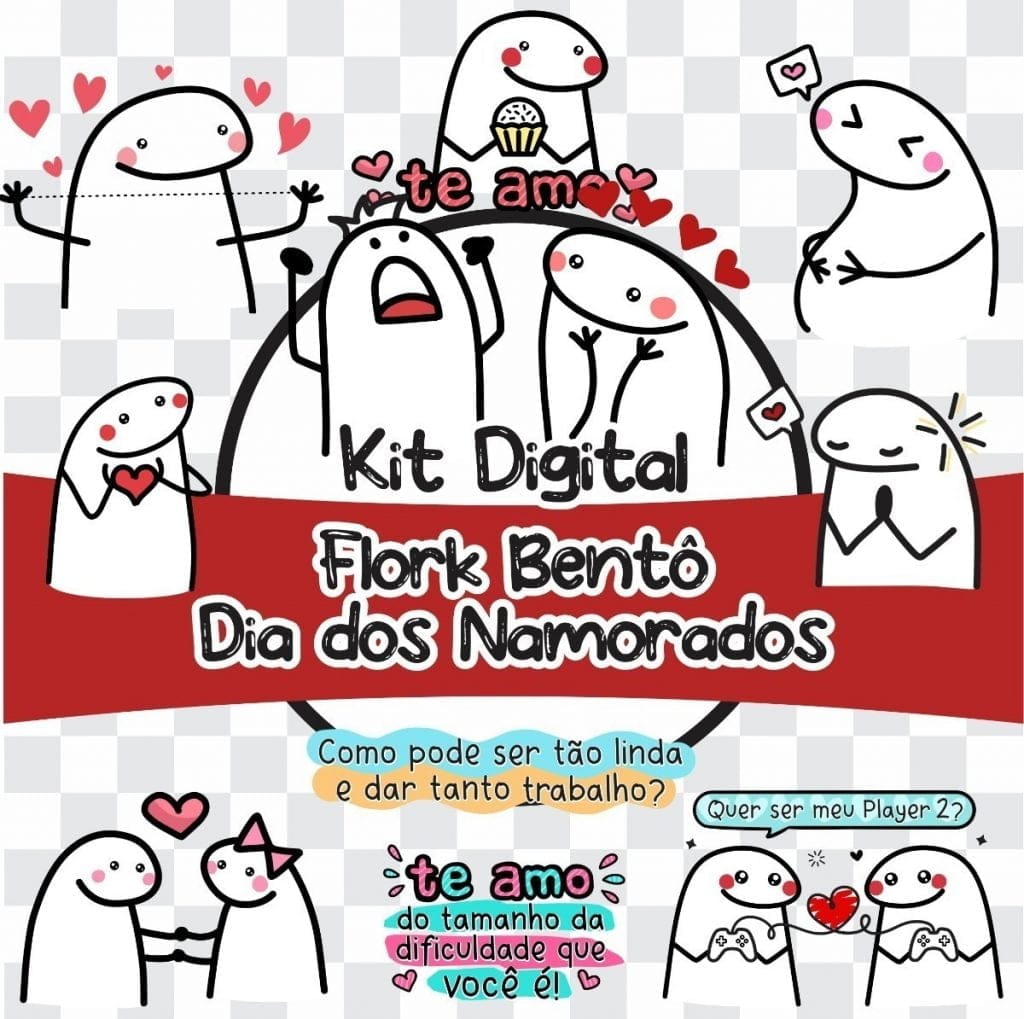 Pack Digital Artes Flork Dia Dos Namorados +240 Ilustrações • DMK Studio