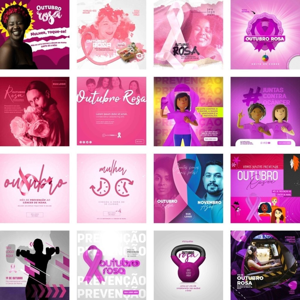 80 Modelos De Post Outubro Rosa Editável Em Photoshop Psd • DMK Studio