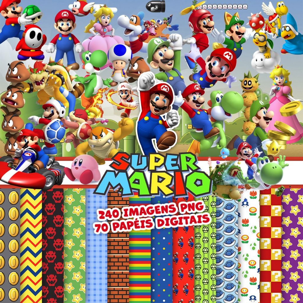 Fonte Super Mario 3D PNG Kit Digital Completo • DMK Studio