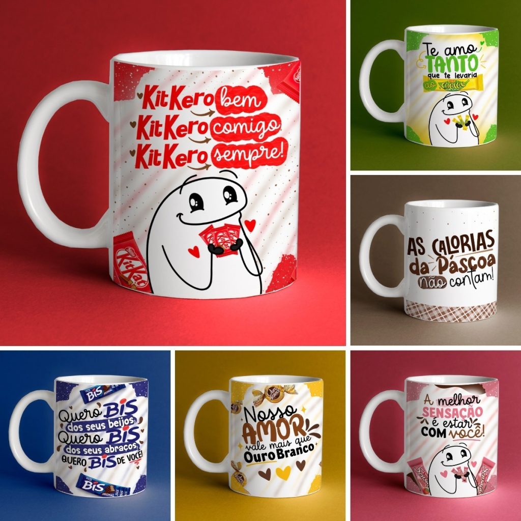 Artes Caneca Páscoa Flork Chocolate Frases Engraçacas • DMK Studio