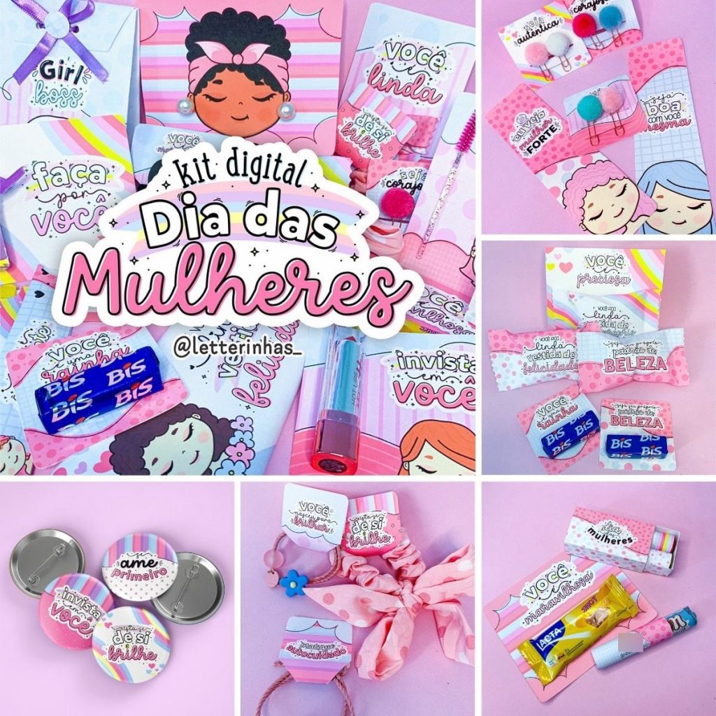 Kit Digital Dia Das Mulheres Completo Em Png Personalizados • DMK Studio