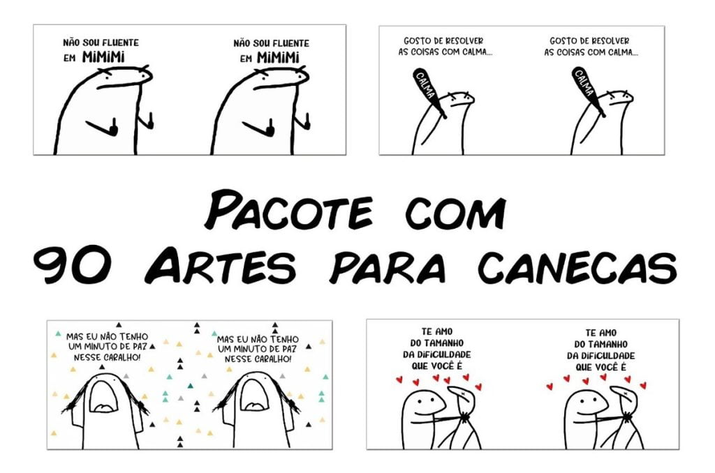 Pacote +90 Artes Para Canecas Flork 350 Arquivos Digitais • DMK Studio